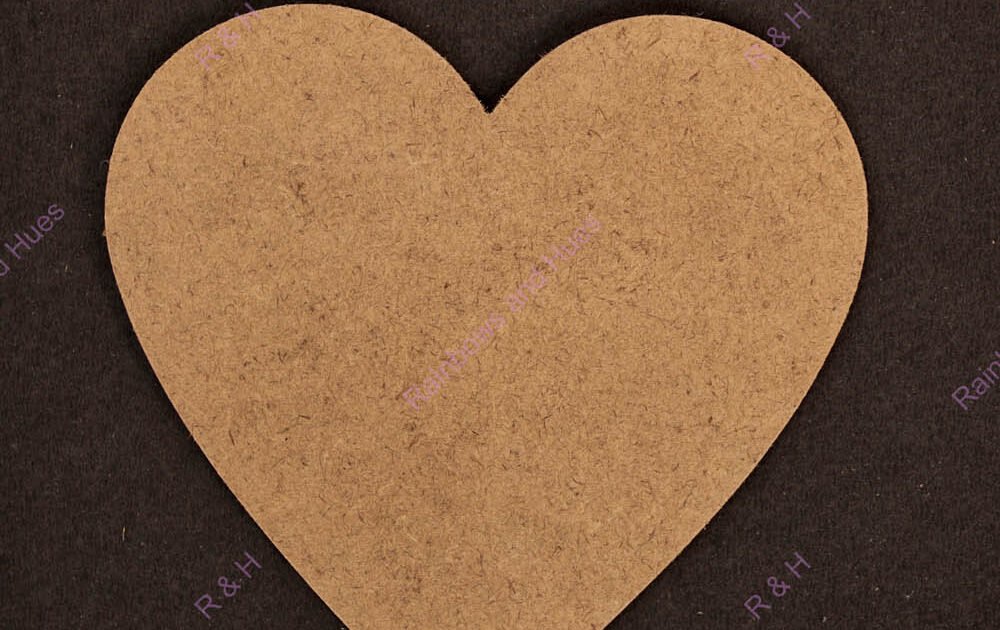 MDF SHAPE HEART 4PCS - Rainbows And Hues