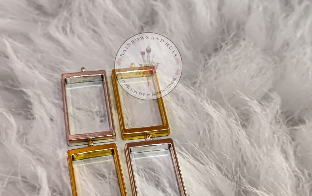 METAL FITTING RECTANGLE FRAME GOLD + SILVER COMBO - Rainbows And Hues