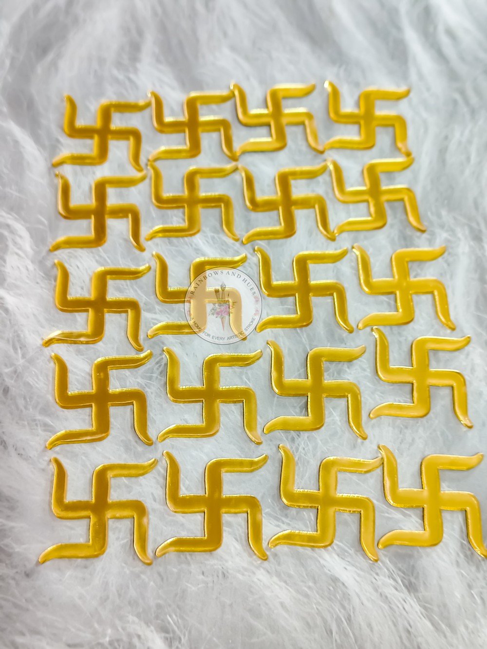 ACRYLIC CUT OUTS SWASTIK 5PCS - Rainbows And Hues